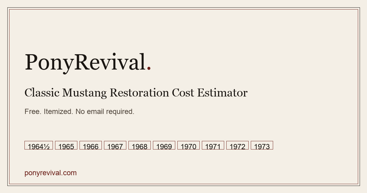 Classic Mustang Engine Swap Cost 2026 | PonyRevival